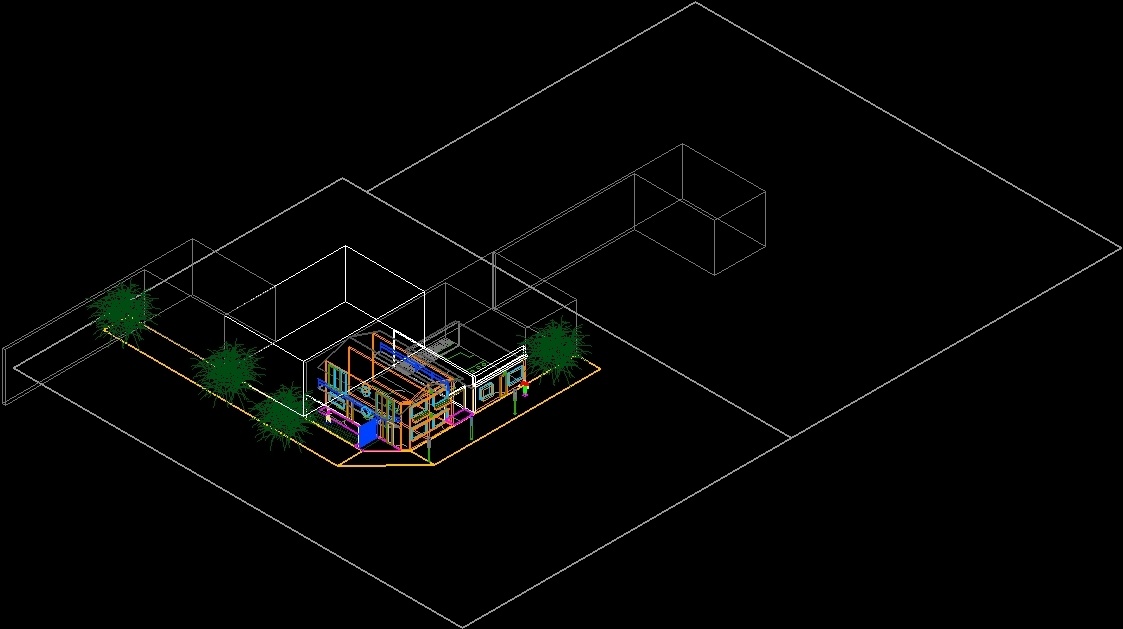 Group Of Housings In Square 3D DWG Model for AutoCAD • Designs CAD