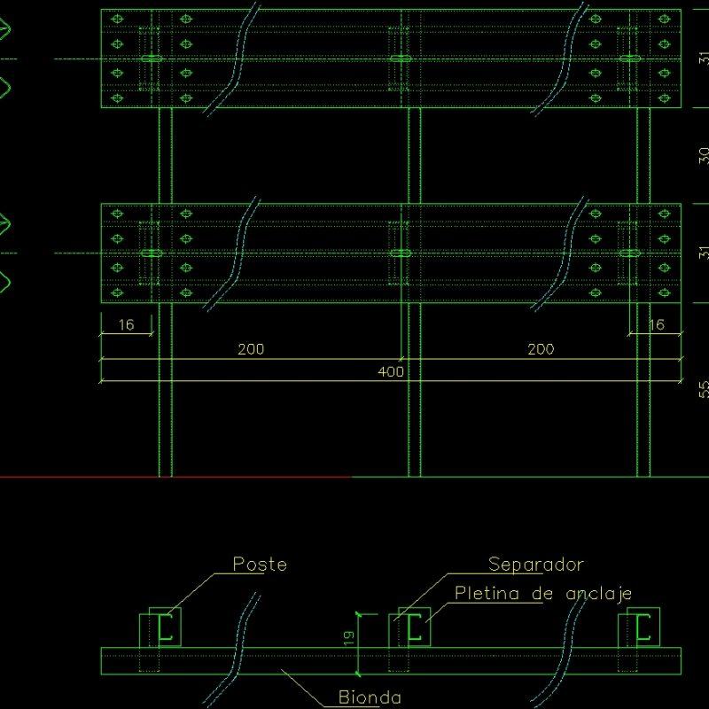 Guard Rail Of High Ways DWG Block for AutoCAD • Designs CAD