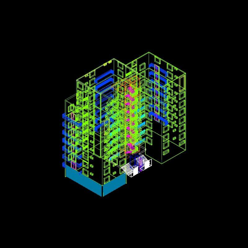 Housing Building 3D DWG Model for AutoCAD • Designs CAD