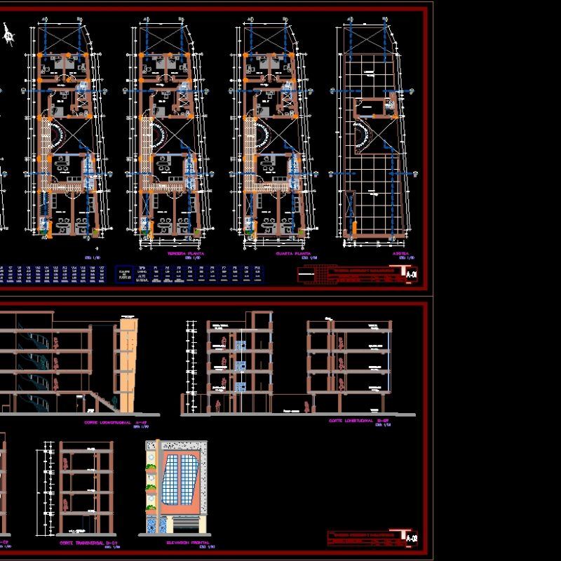 Housing Building DWG Section for AutoCAD • Designs CAD