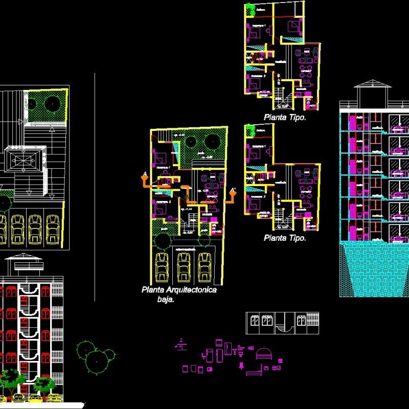 Housing Building In Height DWG Section for AutoCAD • Designs CAD