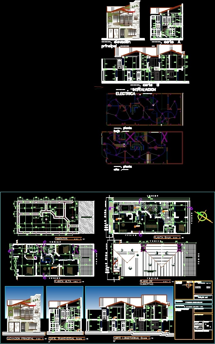 Housing Chalet Type DWG Block for AutoCAD • Designs CAD