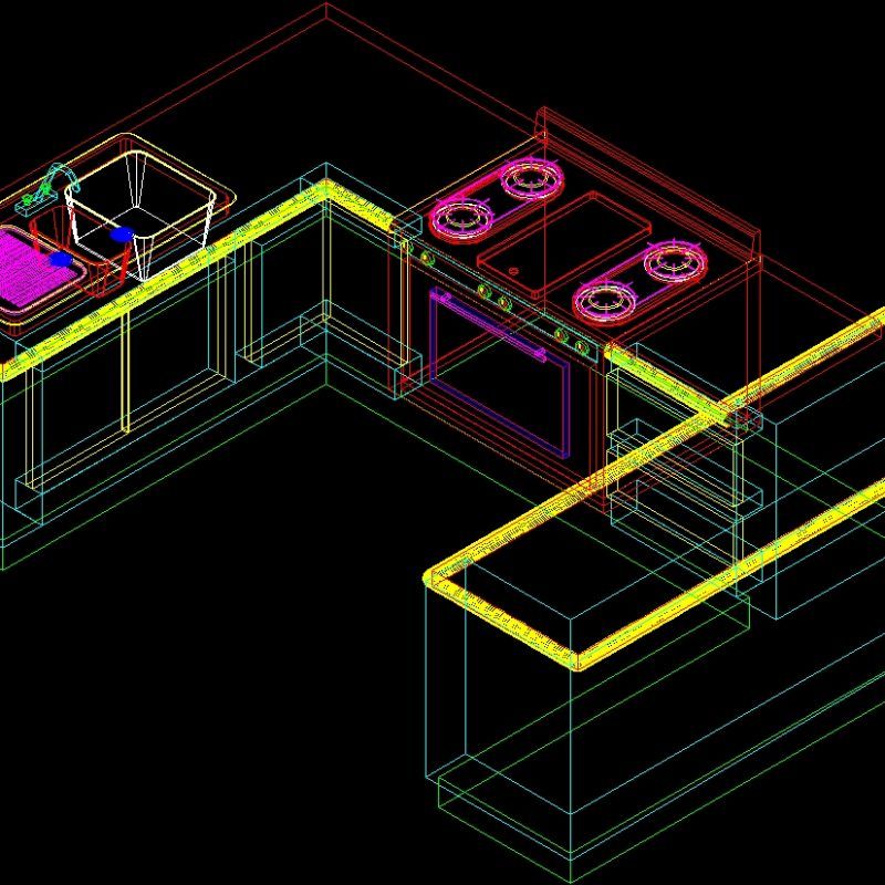 Kitchen 3D DWG Model for AutoCAD • Designs CAD