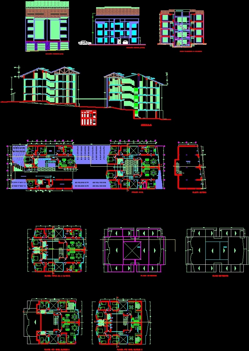 Los Sauces - Apartment Building DWG Section for AutoCAD • Designs CAD