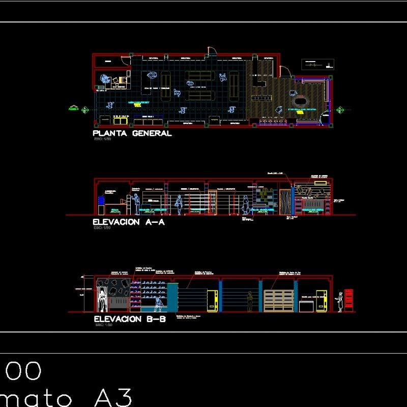 Minimarket DWG Section for AutoCAD • Designs CAD