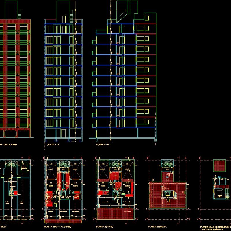 Multifamily Building In Height DWG Section for AutoCAD • Designs CAD