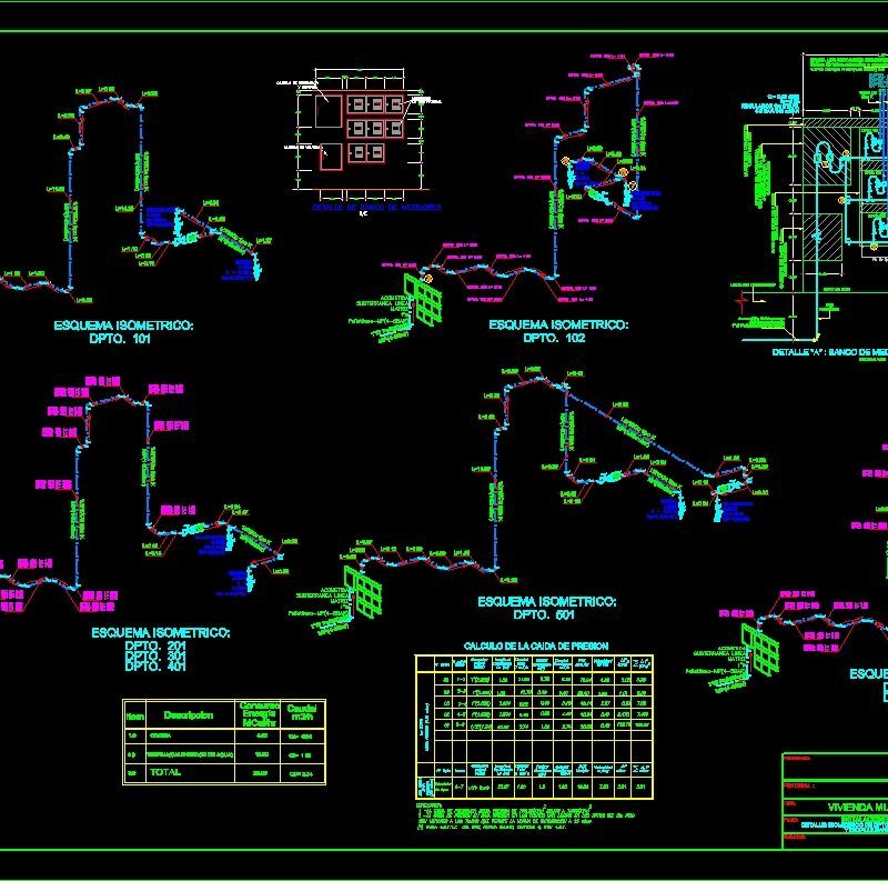 Multlifamily Building, Gas Installations 2 DWG Detail for AutoCAD ...