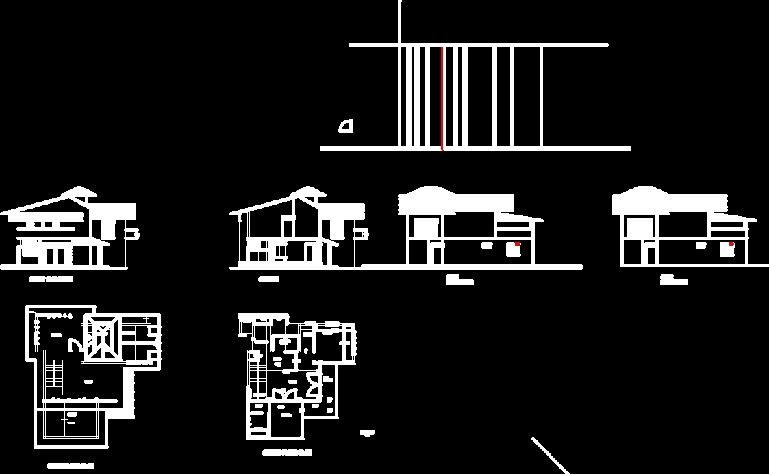 One Family Housing, Simple Design DWG Block for AutoCAD • Designs CAD