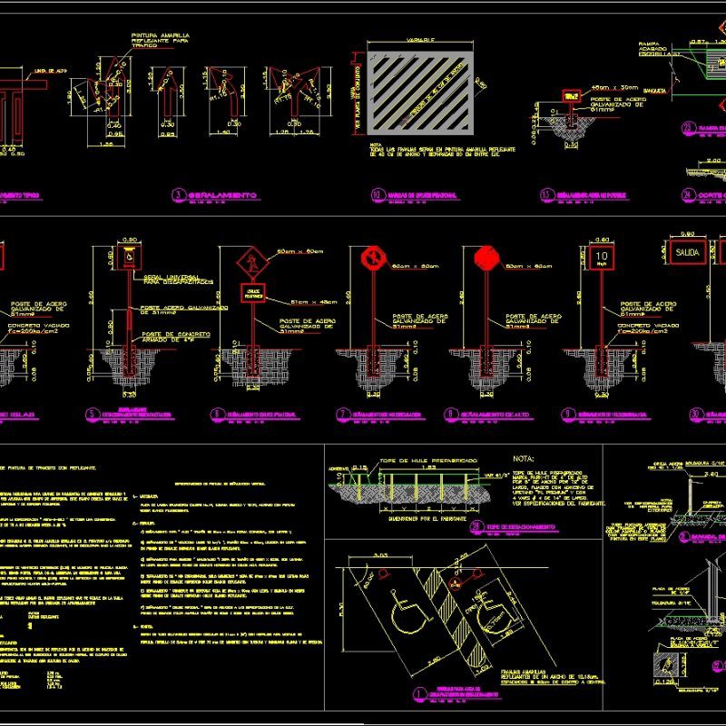 Parking Signs DWG Block for AutoCAD • Designs CAD