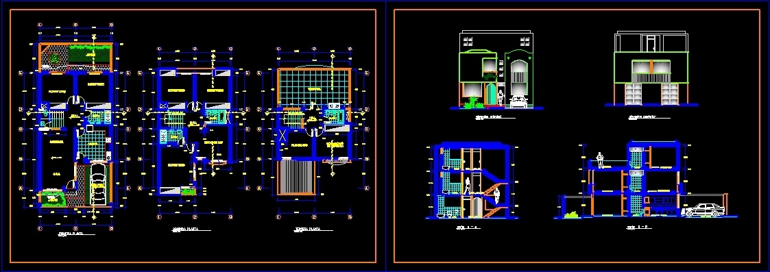Plantas Y Cortes DWG Section for AutoCAD • Designs CAD