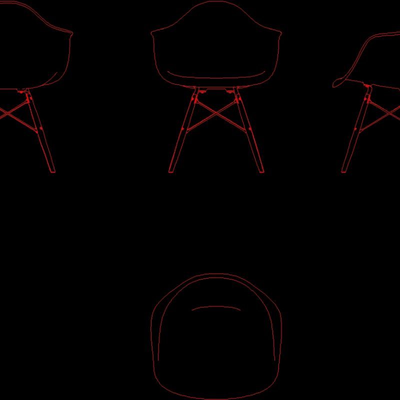 Plastic Chair 2D DWG Elevation for AutoCAD • Designs CAD