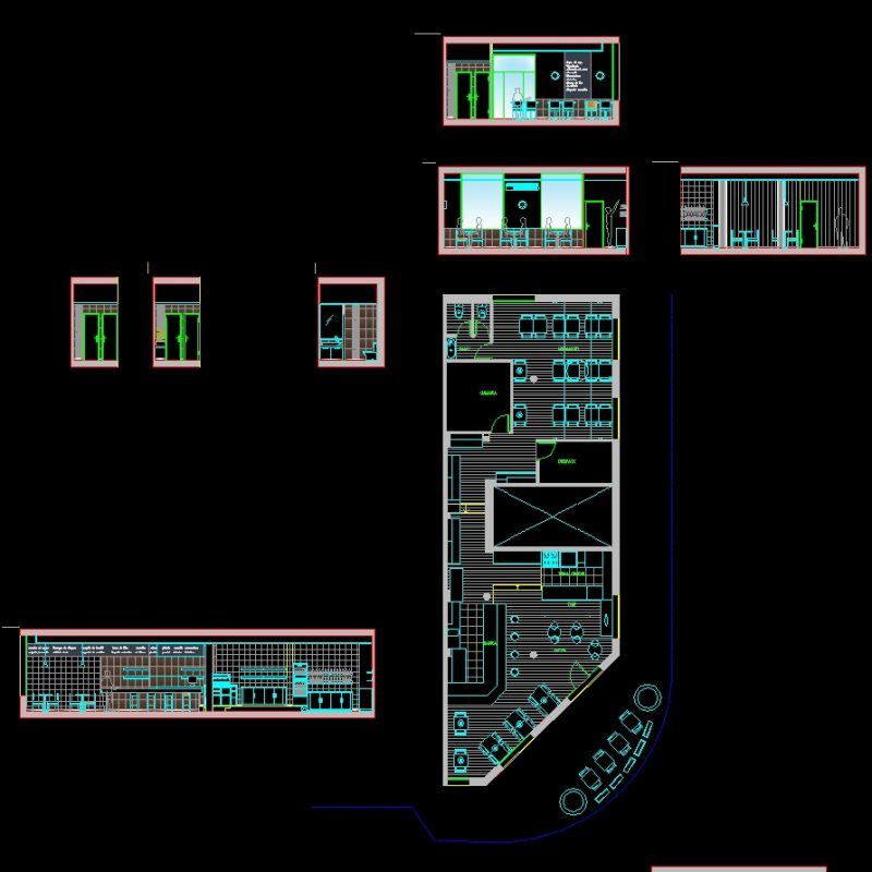 Restaurant DWG Section for AutoCAD | DesignsCAD