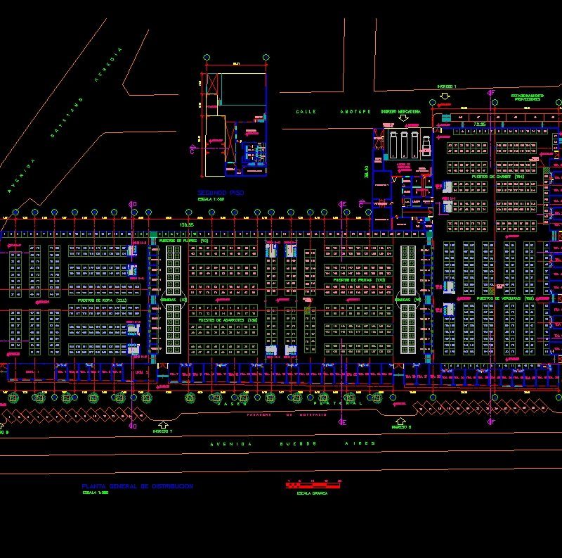 Retail Market DWG Section for AutoCAD • Designs CAD