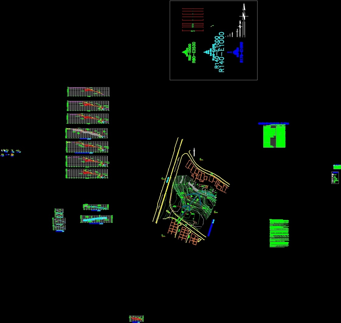 Roadbed Stabilization Designs--Quebrada La Moreno, Columbia DWG Block ...