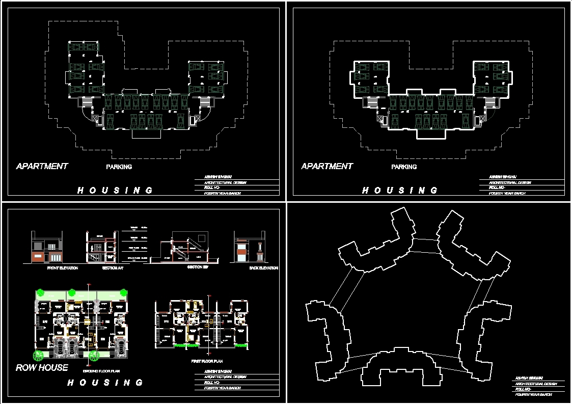 Row House Type Housing DWG Block for AutoCAD • Designs CAD