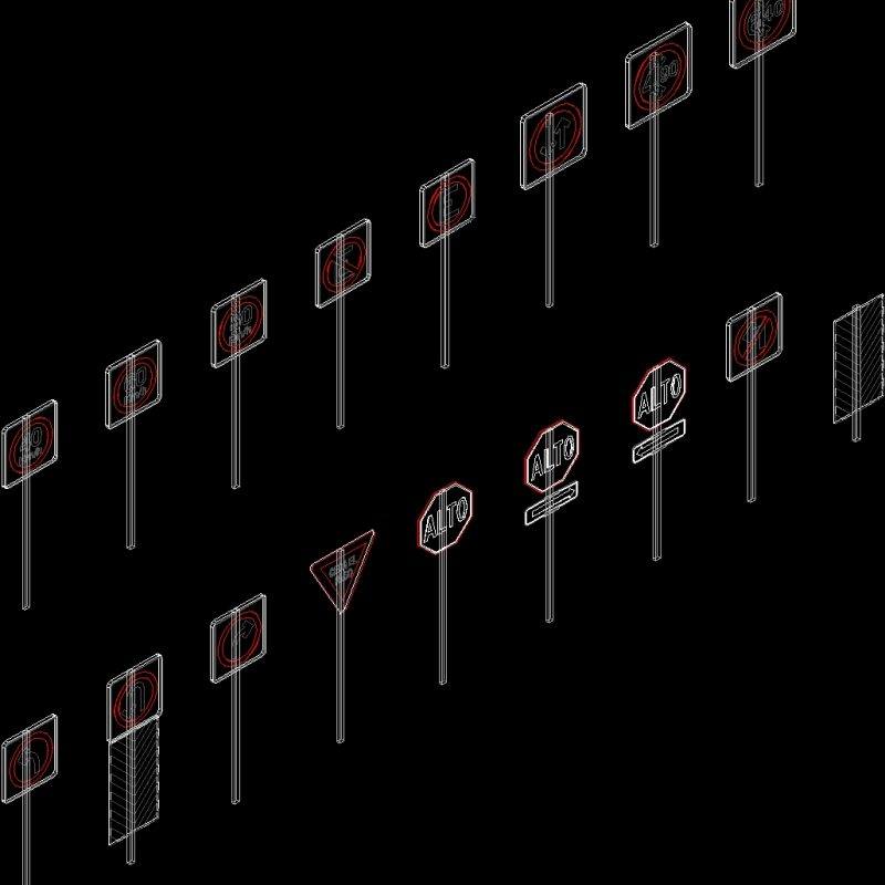 Standard Highway Sign 3D DWG Model for AutoCAD • Designs CAD