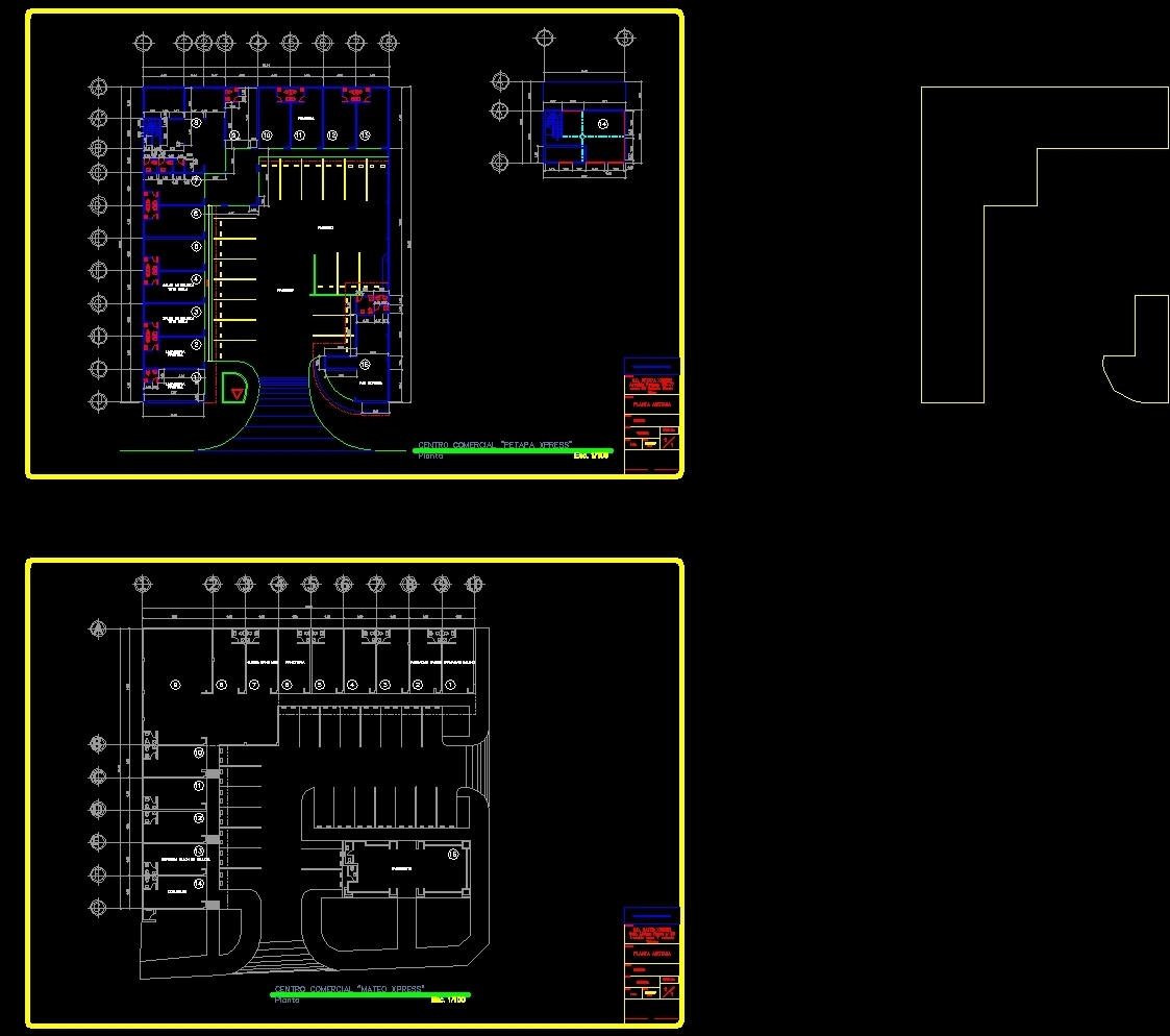 Strip Shopping Center DWG Block for AutoCAD • Designs CAD