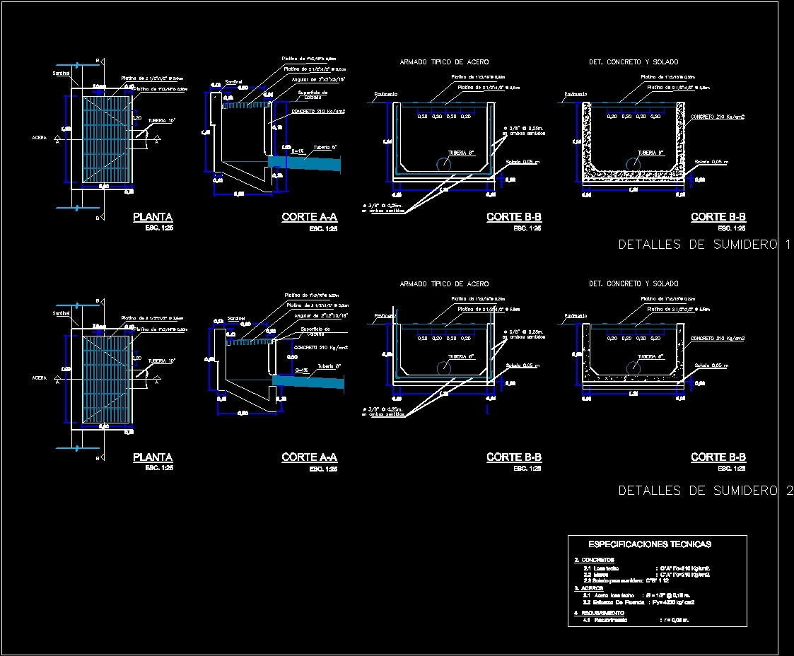 Sumps And Storm Drains, Roadways DWG Detail for AutoCAD • Designs CAD