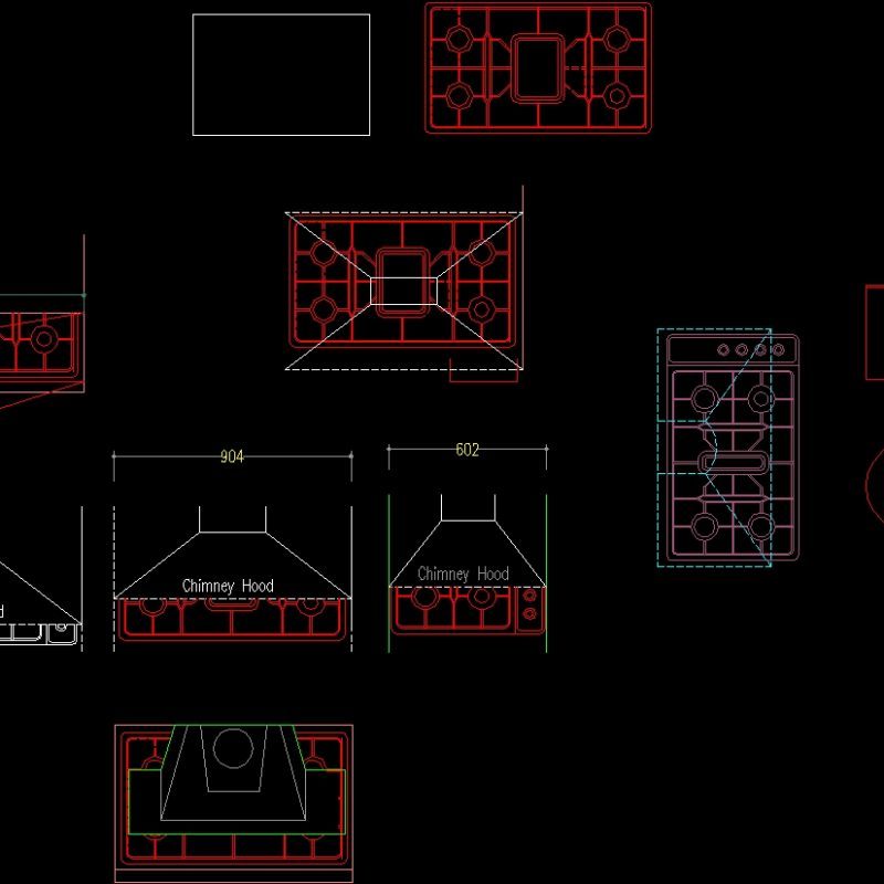 Top And Top View Of Kitchen DWG Block for AutoCAD • Designs CAD