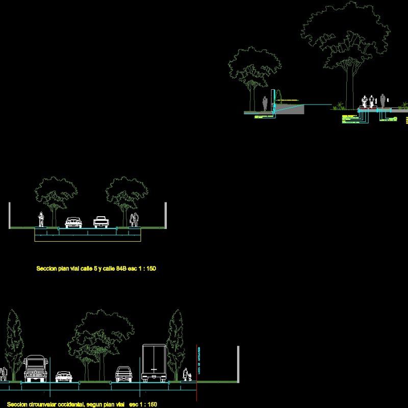 Traverse Section Of Streets And Sidewalks DWG Section for AutoCAD ...