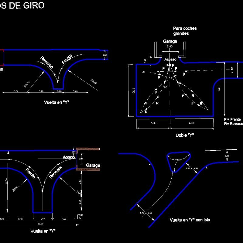 Turning Radius DWG Detail for AutoCAD | DesignsCAD