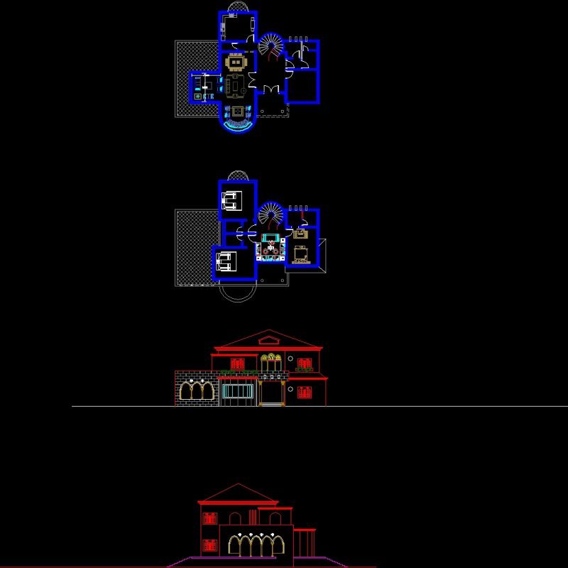 Villa DWG Block for AutoCAD | DesignsCAD