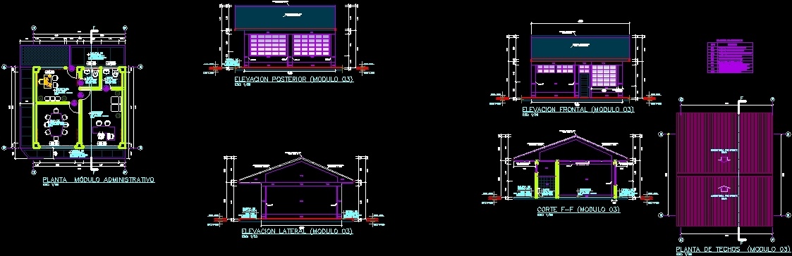 Administrative Module - Educational Center DWG Block for AutoCAD ...