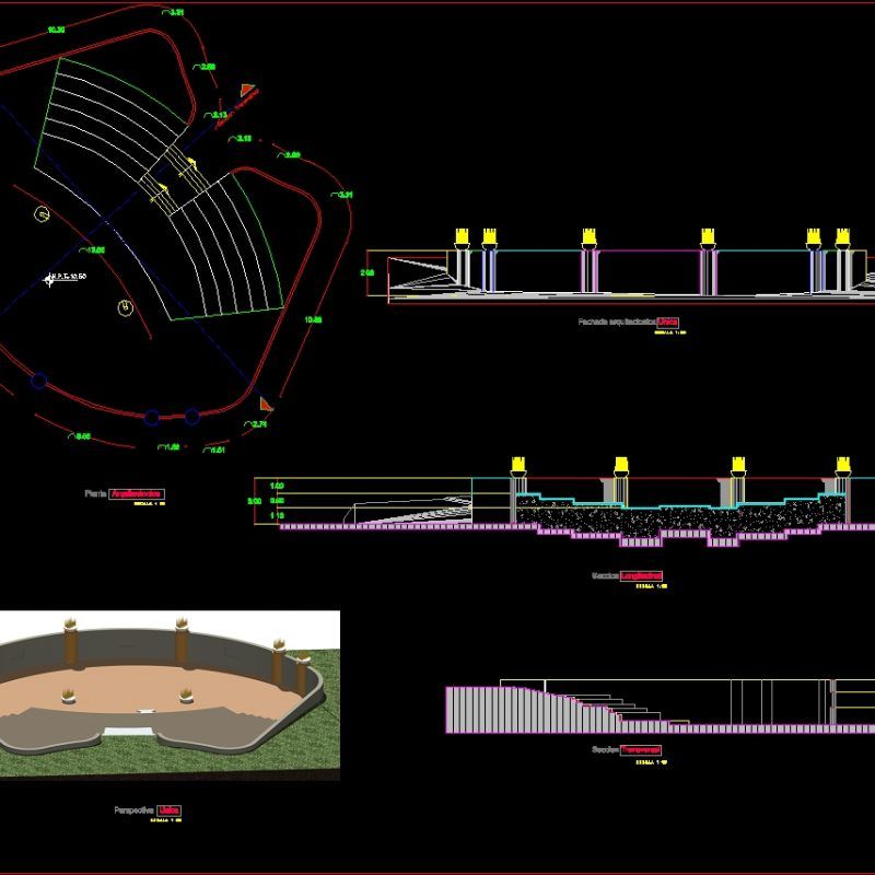 Amphitheater DWG Section for AutoCAD • Designs CAD