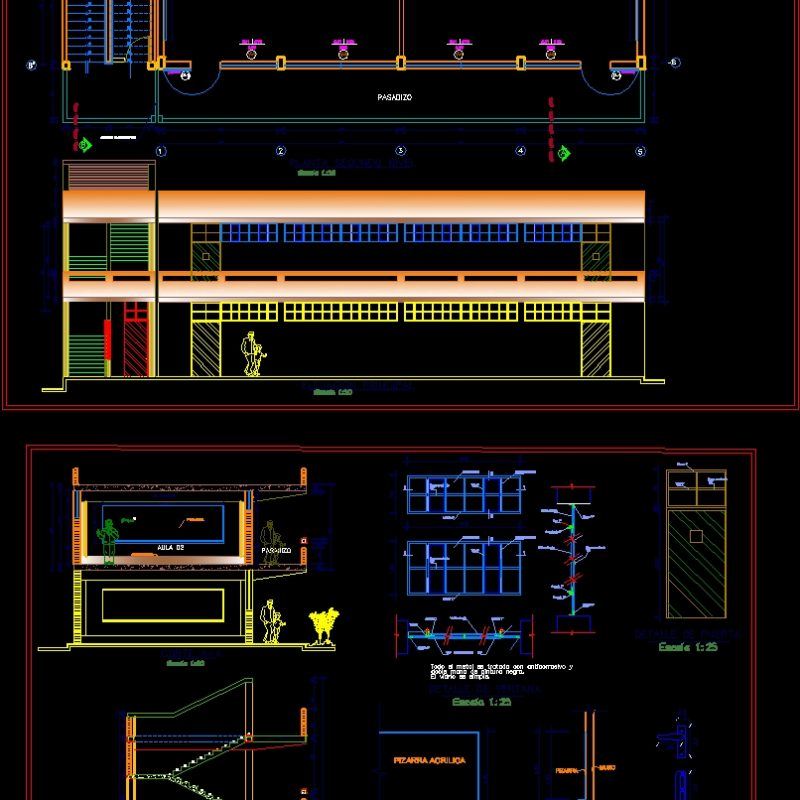 Amplification Classrooms At Second Floor In Huancayo School DWG Detail ...