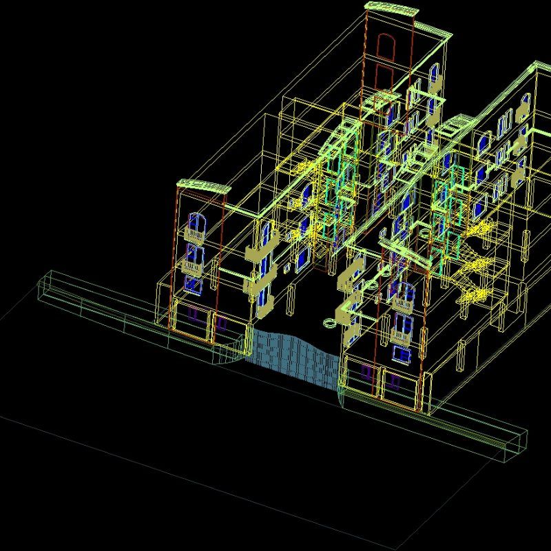 Apartments Building 3D DWG Model for AutoCAD • Designs CAD