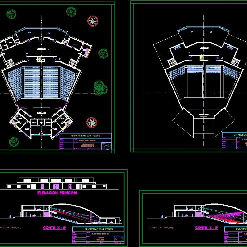 Auditorium DWG Section for AutoCAD • Designs CAD