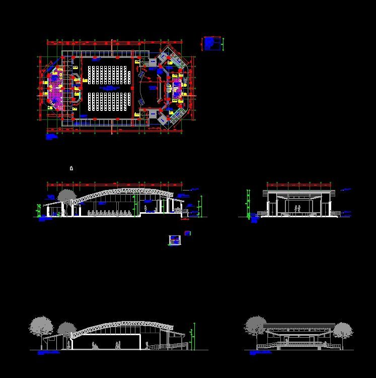 Auditorium DWG Section for AutoCAD • Designs CAD