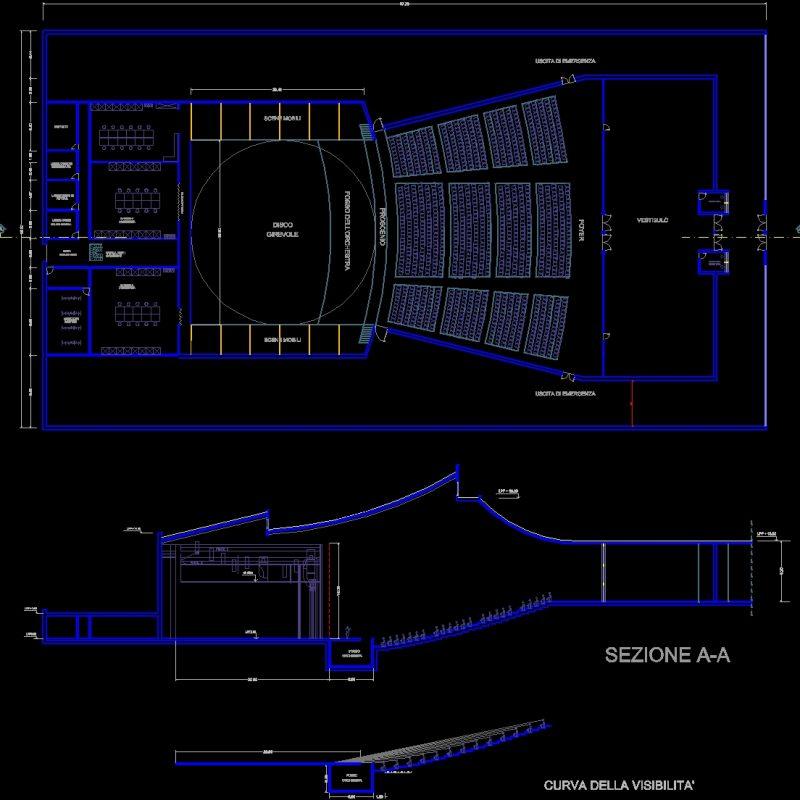 Auditorium DWG Section for AutoCAD | DesignsCAD