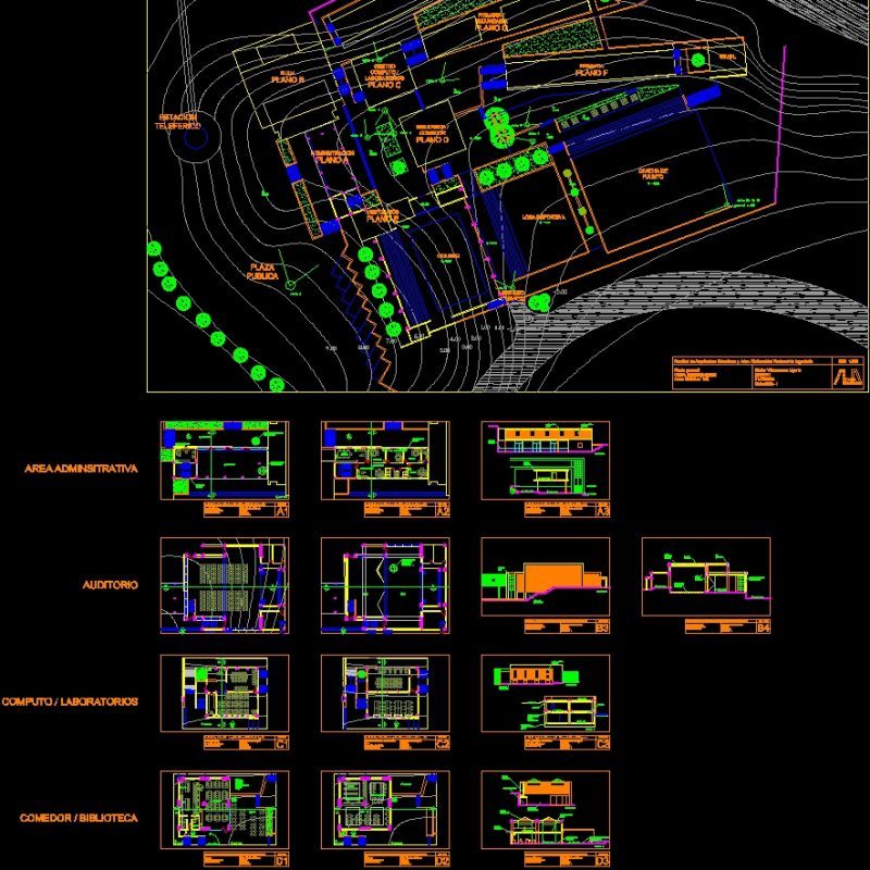 Basic Educative Center DWG Block for AutoCAD • Designs CAD