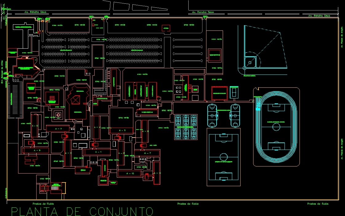 Campus Map, Unam Faculty Of Higher Studies, Aragon, Mexico DWG Block ...