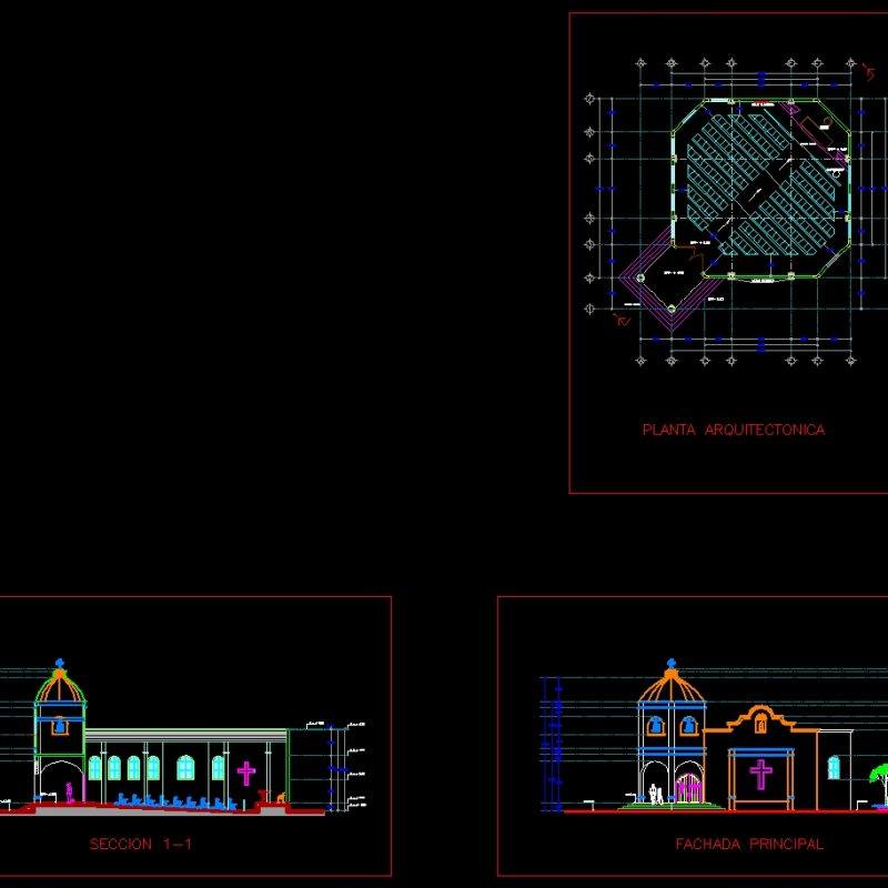 Chapel Drawing DWG Section for AutoCAD • Designs CAD