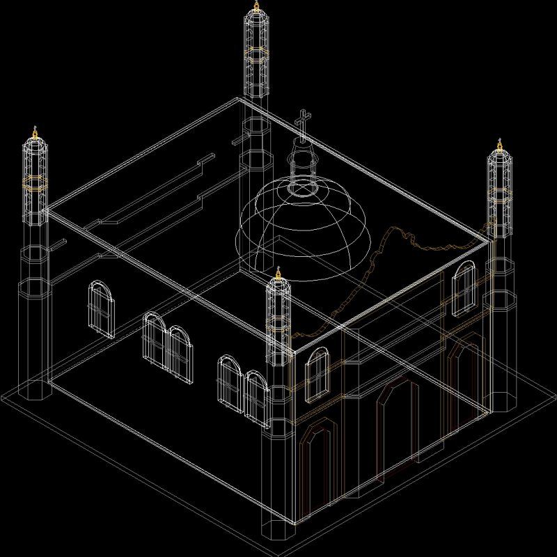 Church 3D DWG Model for AutoCAD • Designs CAD