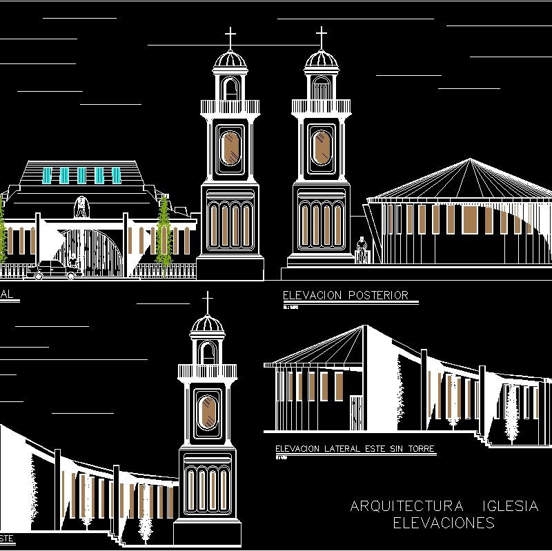 Church DWG Elevation for AutoCAD • Designs CAD