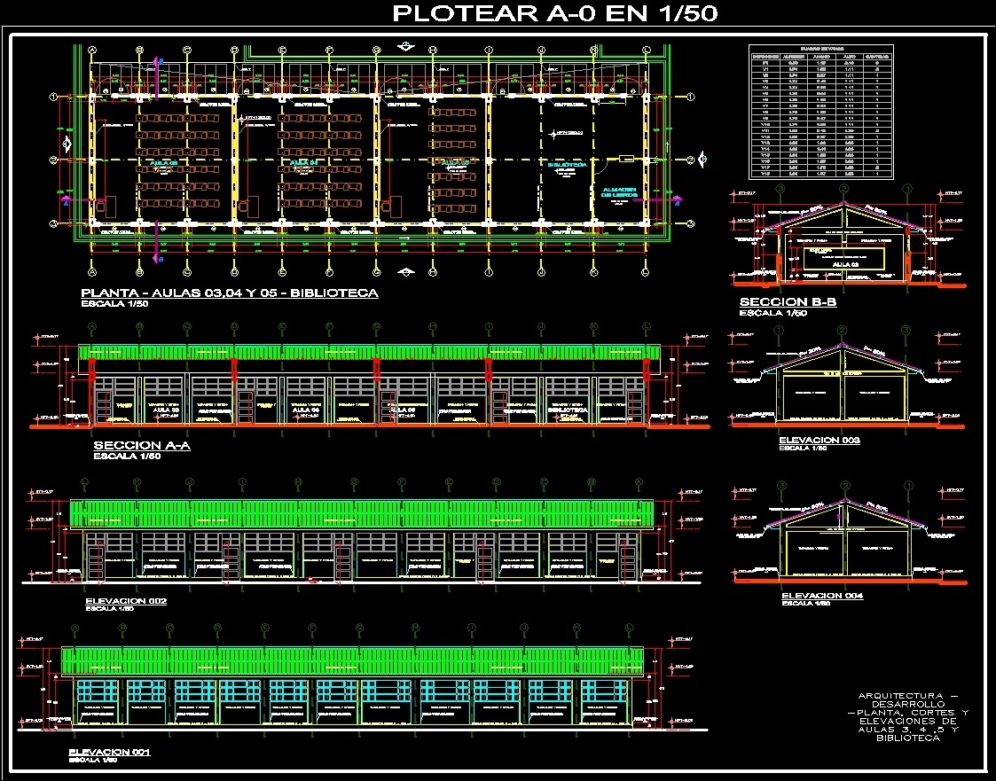 Classrooms And Library For A School DWG Block for AutoCAD • Designs CAD