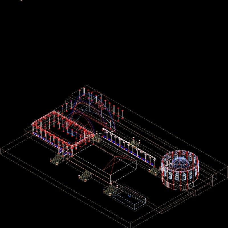 Convention Center 3D DWG Section for AutoCAD • Designs CAD