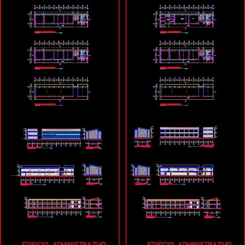 Educational Center DWG Section for AutoCAD • Designs CAD
