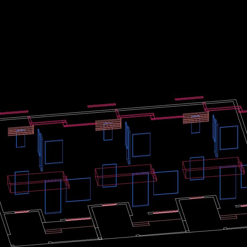Elevation Of Houses In Row 3D DWG Elevation for AutoCAD • Designs CAD