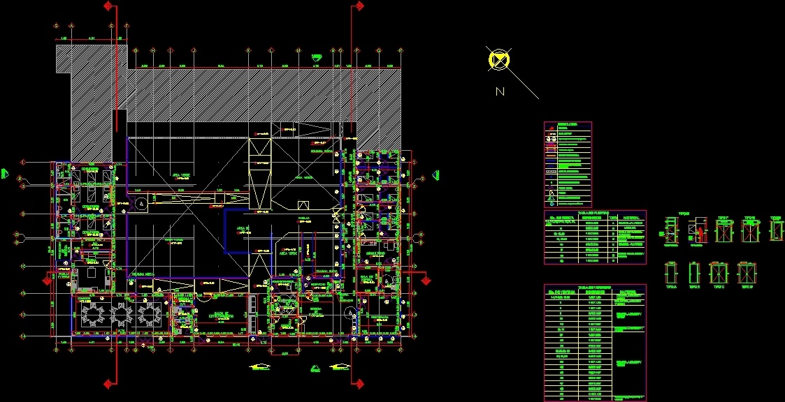 Floor, Elevations And Sections Of A Nursing DWG Section for AutoCAD ...