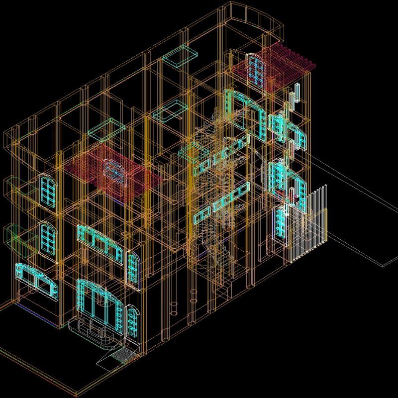 House 3 Levels 3D DWG Model for AutoCAD • Designs CAD