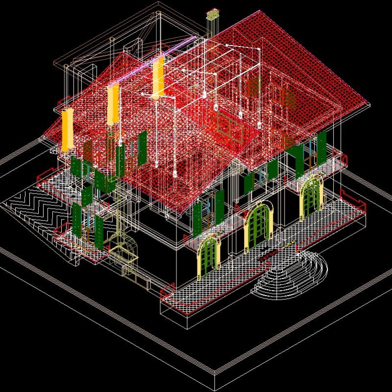 - House Project 3D DWG Full Project for AutoCAD • Designs CAD