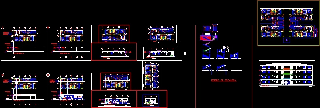 Low-Income Apartments In 4 Level Building DWG Plan for AutoCAD ...