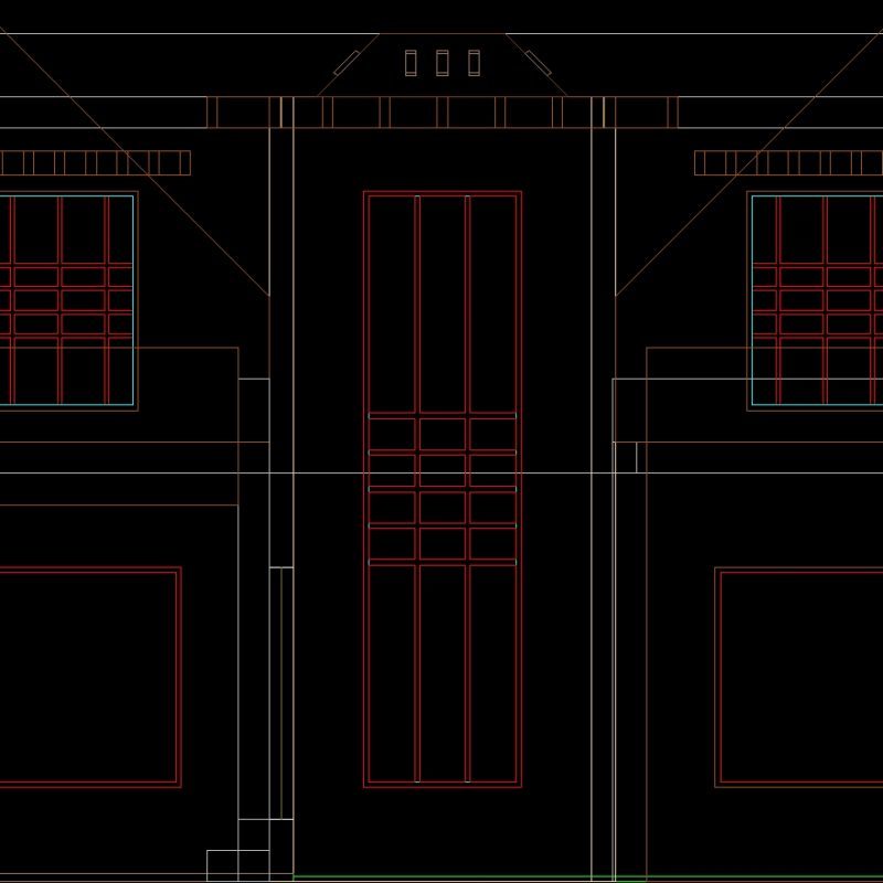 Low Castle-Like House DWG Block for AutoCAD • Designs CAD
