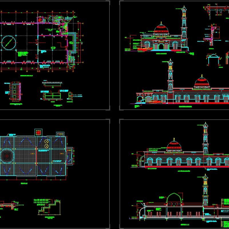 Mosque DWG Section for AutoCAD • Designs CAD
