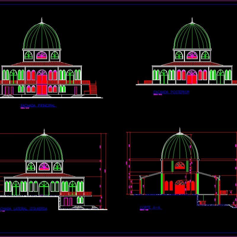 Mosque DWG Section for AutoCAD • Designs CAD