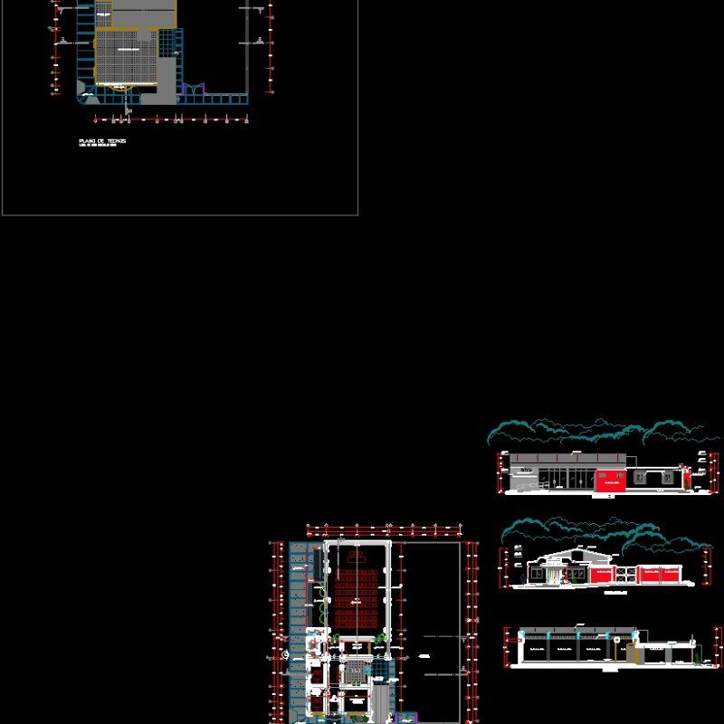 Multipurpose Community Center DWG Elevation for AutoCAD • Designs CAD